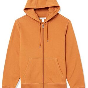 Amazon Essentials Men's Full-Zip Hooded Fleece Sweatshirt (Available in Big & Tall), Nutmeg, Large