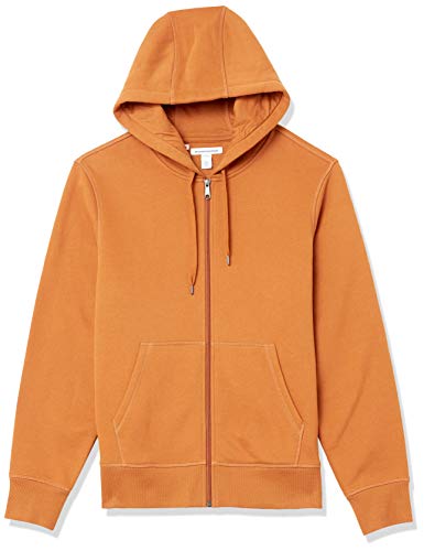 Amazon Essentials Men's Full-Zip Hooded Fleece Sweatshirt (Available in Big & Tall), Nutmeg, Large