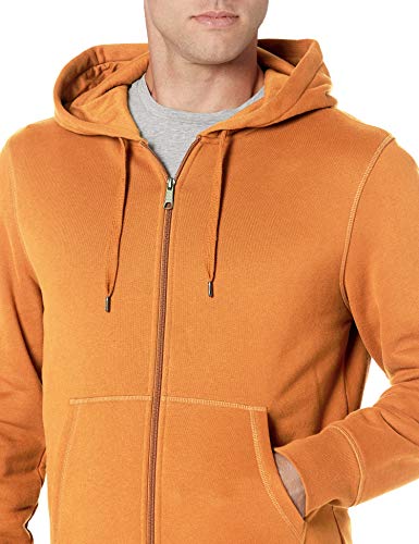 Amazon Essentials Men's Full-Zip Hooded Fleece Sweatshirt (Available in Big & Tall), Nutmeg, Large