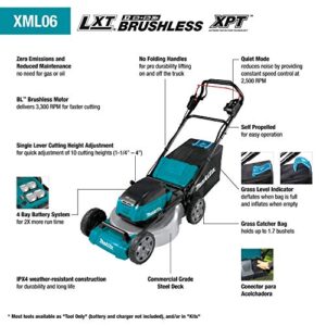 Makita XML06PT1 36V (18V X2) LXT® Brushless 18" Self-Propelled Commercial Lawn Mower Kit with 4 Batteries (5.0Ah)