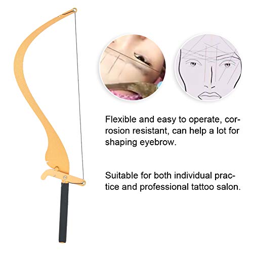 Eyebrow Mapper With Strings, Eyebrow Tattoo Line Mark Ruler Microblading Tool Set For Mapping Precise For Eyebrow Color Eyebrow-Makeup Lines Semi Permanent Make Up(Gold)