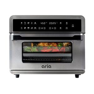 aria 30 qt. touchscreen toaster oven with recipe book, brushed stainless steel