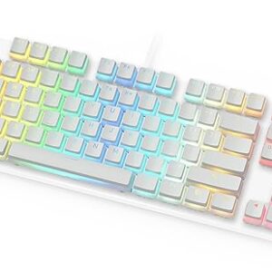 Glorious Aura V1 (White) Pudding Keycaps - Double Shot PBT Translucent for Mechanical Keyboards, 104 Key Set, TKL, Compact Compatible, English (US) Layout (Aura (White))