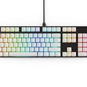 Glorious Aura V1 (White) Pudding Keycaps - Double Shot PBT Translucent for Mechanical Keyboards, 104 Key Set, TKL, Compact Compatible, English (US) Layout (Aura (White))