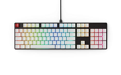 Glorious Aura V1 (White) Pudding Keycaps - Double Shot PBT Translucent for Mechanical Keyboards, 104 Key Set, TKL, Compact Compatible, English (US) Layout (Aura (White))