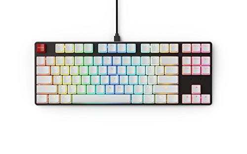 Glorious Aura V1 (White) Pudding Keycaps - Double Shot PBT Translucent for Mechanical Keyboards, 104 Key Set, TKL, Compact Compatible, English (US) Layout (Aura (White))