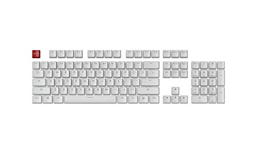 Glorious Aura V1 (White) Pudding Keycaps - Double Shot PBT Translucent for Mechanical Keyboards, 104 Key Set, TKL, Compact Compatible, English (US) Layout (Aura (White))