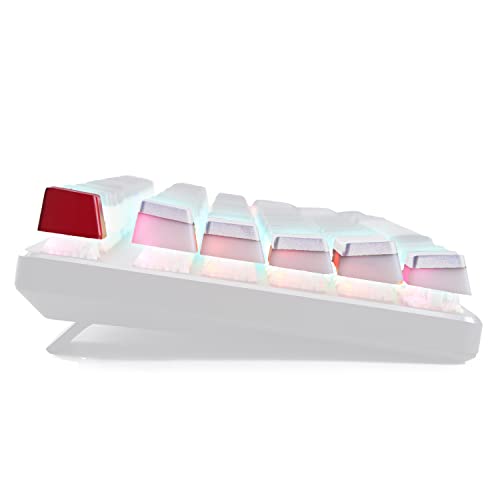 Glorious Aura V1 (White) Pudding Keycaps - Double Shot PBT Translucent for Mechanical Keyboards, 104 Key Set, TKL, Compact Compatible, English (US) Layout (Aura (White))