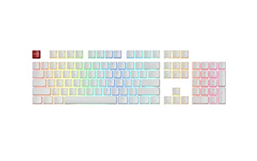 Glorious Aura V1 (White) Pudding Keycaps - Double Shot PBT Translucent for Mechanical Keyboards, 104 Key Set, TKL, Compact Compatible, English (US) Layout (Aura (White))