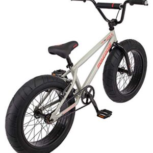 Mongoose Argus MX Kids Fat Tire Mountain Bike, 20-Inch Wheels, 4.25-Inch Wide Tires, High-Ten Steel Frame, Single Speed, Tan