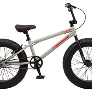 Mongoose Argus MX Kids Fat Tire Mountain Bike, 20-Inch Wheels, 4.25-Inch Wide Tires, High-Ten Steel Frame, Single Speed, Tan