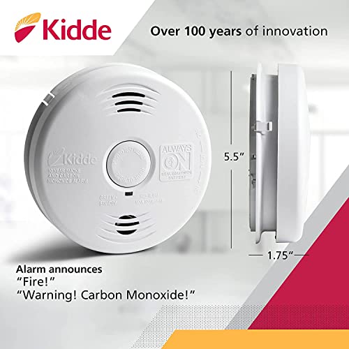 Kidde Hardwired Smoke & Carbon Monoxide Detector, 10-Year Battery Backup, Voice Alerts