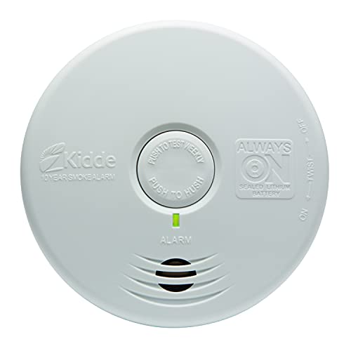 Kidde Smoke Detector, 10-Year Battery, Photoelectric Sensor Smoke Alarm