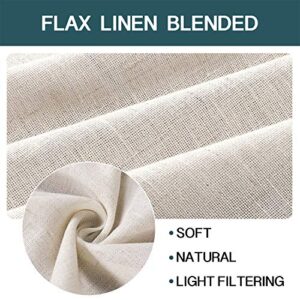 Natural Linen Curtains 108 Inches Extra Long Rod Pocket Semi Sheer Curtain Drapes Elegant Casual Linen Textured Window Draperies, Light Filtering Privacy Added Home Fashion 2 Panels, Natural