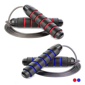 redify 2 pack adjustable jump rope for workout, fitness jump rope for men women and kids, speed jumping rope for exercise