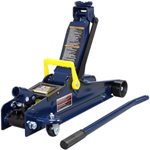 tce tcet825051 torin hydraulic low profile trolley service/floor jack with single piston quick lift pump, 2.5 ton (5,000 lb) capacity, blue