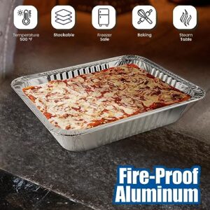 EHOMEA2Z Aluminum Pans Disposable Half Size (30 Pack) 9x13 Prepping, Roasting, Food, Storing, Heating, Cooking, Chafers, Catering, Crawfish Trays