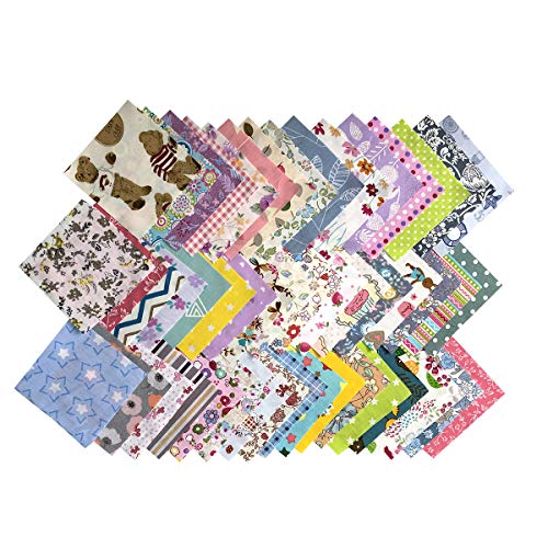 Mililanyo 200pcs 10cm x 10cm Assorted Pre-Cut Floral Cotton Fabric Bundle Squares Patchwork Fabric Sets for DIY Crafts Sewing