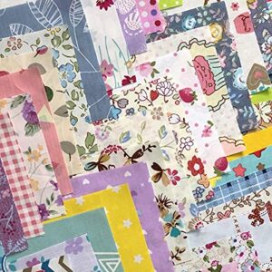 Mililanyo 200pcs 10cm x 10cm Assorted Pre-Cut Floral Cotton Fabric Bundle Squares Patchwork Fabric Sets for DIY Crafts Sewing