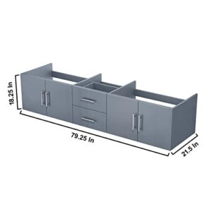 Lexora Geneva 80 in. W x 22 in. D Dark Grey Double Bath Vanity