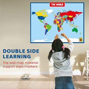 World Map Laminated Poster - Use For Home School,Classroom,Back to School Resources - 18 x 24 Inch