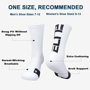 Podinor Elite Basketball Crew Socks for Men and Women, Cushion Performance Athletic Basketball Socks