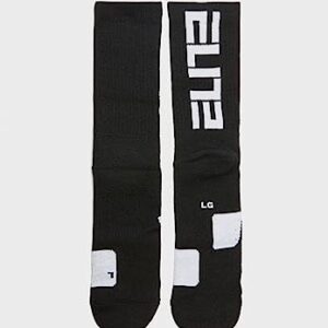 Podinor Elite Basketball Crew Socks for Men and Women, Cushion Performance Athletic Black Basketball Socks