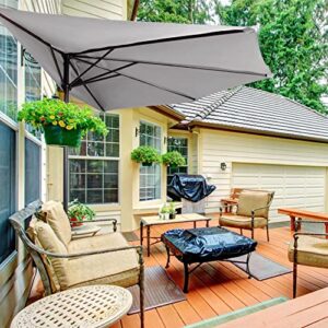 ABCCANOPY Patio Half Umbrellas 11FT (Light Gray)