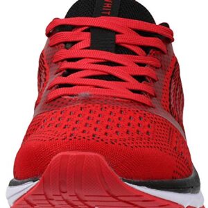 Joomra Men's Running Tennis Shoes Lace up Size 11 Walking Red Gym Fitness Jogging Lightweight Road Runner Jogger Treadmill Cushioning Cross Training for Man Athletic Sneakers 45