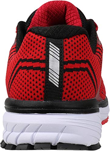 Joomra Men's Running Tennis Shoes Lace up Size 11 Walking Red Gym Fitness Jogging Lightweight Road Runner Jogger Treadmill Cushioning Cross Training for Man Athletic Sneakers 45