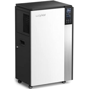 waykar 296 pint large commercial dehumidifier for basement, industrial and job site space up to 8000 sq. ft -intelligent touch control