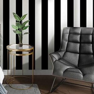 guvana stripe black and white peel and stick wallpaper self-adhesive wallpaper 118"x17.7" removable contact paper waterproof wallpaper decorative wall covering cabinets shelves drawer liner vinyl