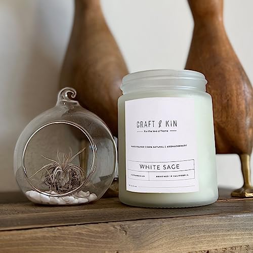 White Sage Candles | Sage Candles for Cleansing House | Wood Wicked Candles | 8 oz 45 Hour Burn, Scented Candles for Home Scented Candle Sage, Soy Candles Scented, Summer Candles, Aromatherapy Candles