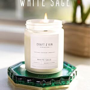 White Sage Candles | Sage Candles for Cleansing House | Wood Wicked Candles | 8 oz 45 Hour Burn, Scented Candles for Home Scented Candle Sage, Soy Candles Scented, Summer Candles, Aromatherapy Candles