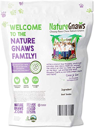 Nature Gnaws Tendons for Dogs - Premium Natural Beef Sticks - Simple Single Ingredient Tasty Dog Chew Treats - Rawhide Free - 4-5 Inch (8 oz)