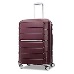 samsonite freeform hardside expandable with double spinner wheels, checked-medium 24-inch, merlot