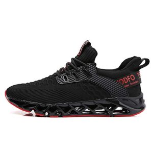 TSIODFO Sneakers for Men Slip on Fashion Casual Sport Running Tennis Athletic Walking Shoes Gym Runner Trail Shoes Non-Slip Jogging Shoe Black Size 12