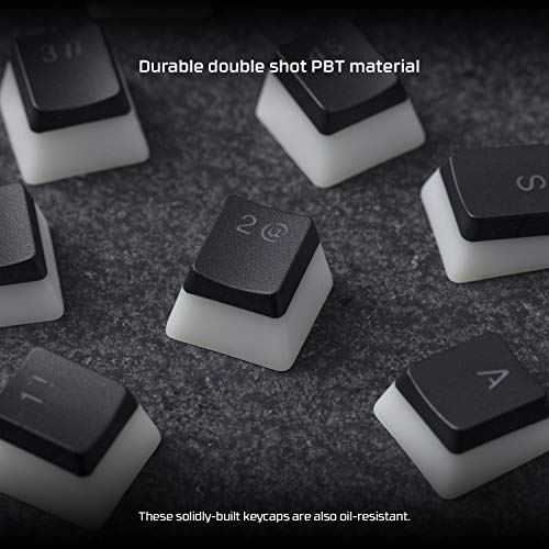 HyperX Pudding Keycaps - Double Shot PBT Keycap Set with Translucent Layer, for Mechanical Keyboards, Full 104 Key Set, OEM Profile, English (US) Layout - Black