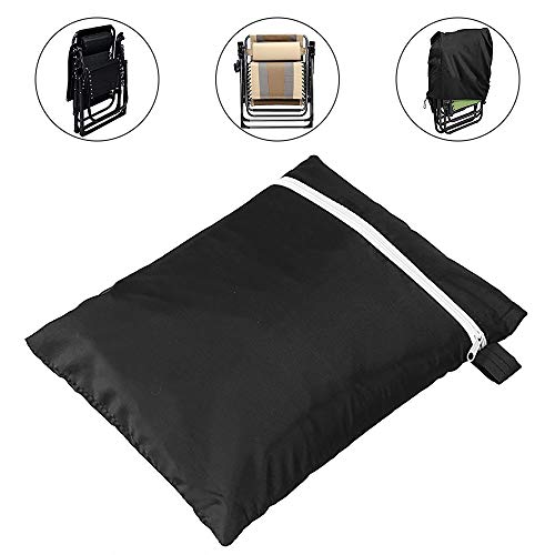 Naiveroo Outdoor Zero Gravity Folding Chair Cover Waterproof Dustproof Lawn Patio Furniture Covers All Weather Resistant 28"x43"（Black）