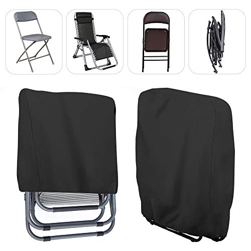 Naiveroo Outdoor Zero Gravity Folding Chair Cover Waterproof Dustproof Lawn Patio Furniture Covers All Weather Resistant 28"x43"（Black）