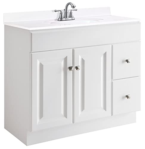 Design House Wyndham Unassembled Bathroom Vanity Cabinet Without Top, 36 in, White