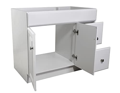 Design House Wyndham Unassembled Bathroom Vanity Cabinet Without Top, 36 in, White