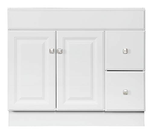 Design House Wyndham Unassembled Bathroom Vanity Cabinet Without Top, 36 in, White