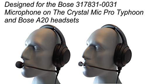 Replacement Aviation Microphone windscreens for Bose and Crystal Mic Typhoon (Two (2) Pack A20 Model)