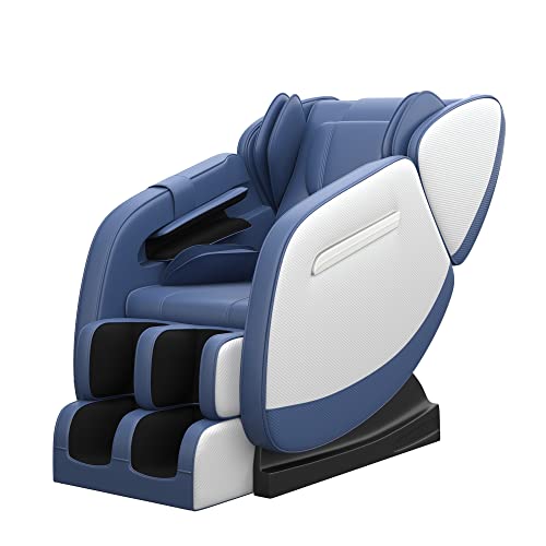 SMAGREHO 2022 New Massage Chair Recliner with Zero Gravity, Full Body Air Pressure, Heat and Foot Roller Included, Blue