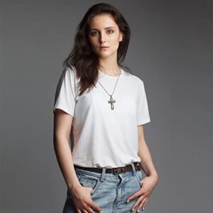 𝟮𝟬𝟮𝟯 𝐔𝐩𝐠𝐫𝐚𝐝𝐞𝐝 Cross necklace for men Christian gifts for women,silver necklaces for teen girls chain mens religious essentials fear of god jewelry men's stainless steel faith boys pendant cadenas para hombres