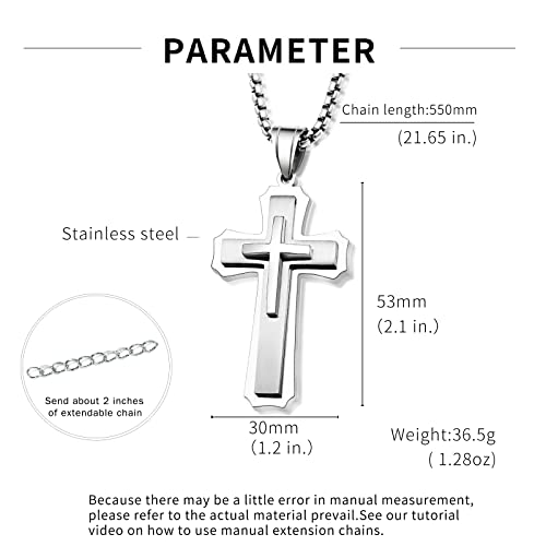 𝟮𝟬𝟮𝟯 𝐔𝐩𝐠𝐫𝐚𝐝𝐞𝐝 Cross necklace for men Christian gifts for women,silver necklaces for teen girls chain mens religious essentials fear of god jewelry men's stainless steel faith boys pendant cadenas para hombres