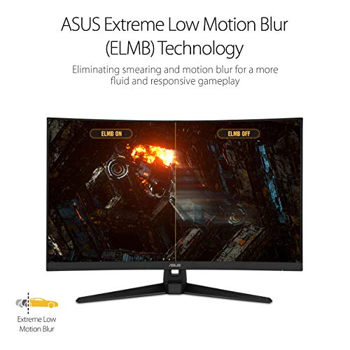 ASUS TUF Gaming 32" 1080P Curved Monitor (VG328H1B) - Full HD, 165Hz (Supports 144Hz), 1ms, Extreme Low Motion Blur, Speaker, Adaptive-Sync, FreeSync Premium, VESA Mountable, HDMI, Tilt Adjustable