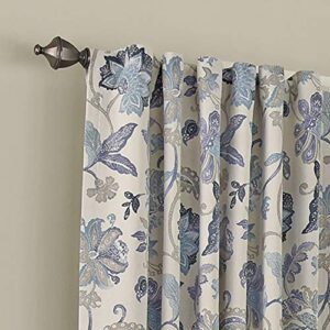 ECLIPSE Nina Modern Farmhouse Blackout Thermal Rod Pocket Window Curtain for Bedroom or Living Room (1 Panel), 52 in x 84 in, Blue