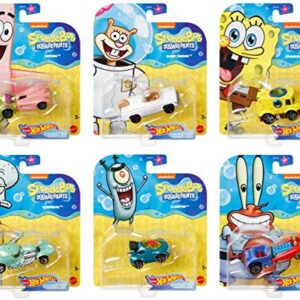 Underwater Wheels Spongebob Character Squarepants 6-Pack Car Bundle + Spongebob Yellow Bubble Van / Patrick Star / Squidward / Mr. Krabs / Plankton / Sandy Cheeks Racer Die-Cast 6 Items Bundle